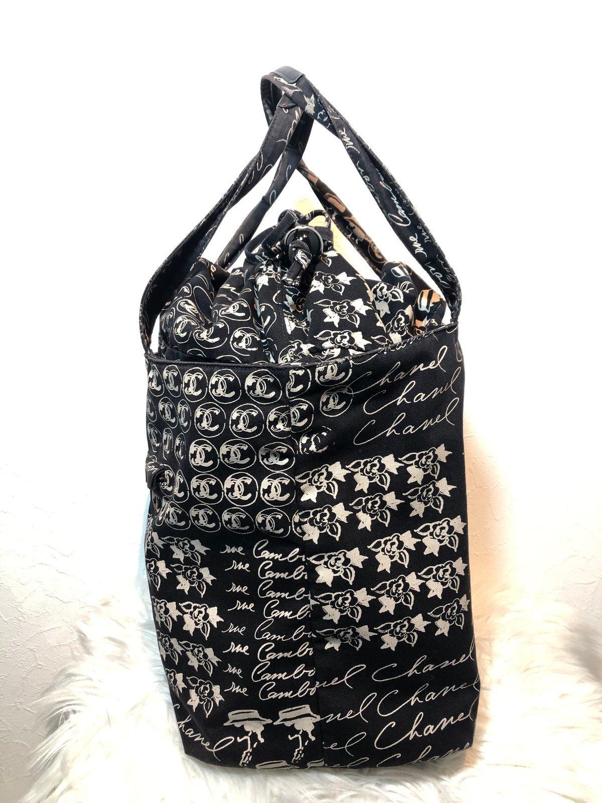 CHANEL☆シャネル☆クルーズライン カメリア 巾着バケツ型トート CHANEL☆シャネル☆クルーズライン カメリア 巾着バケツ型トート