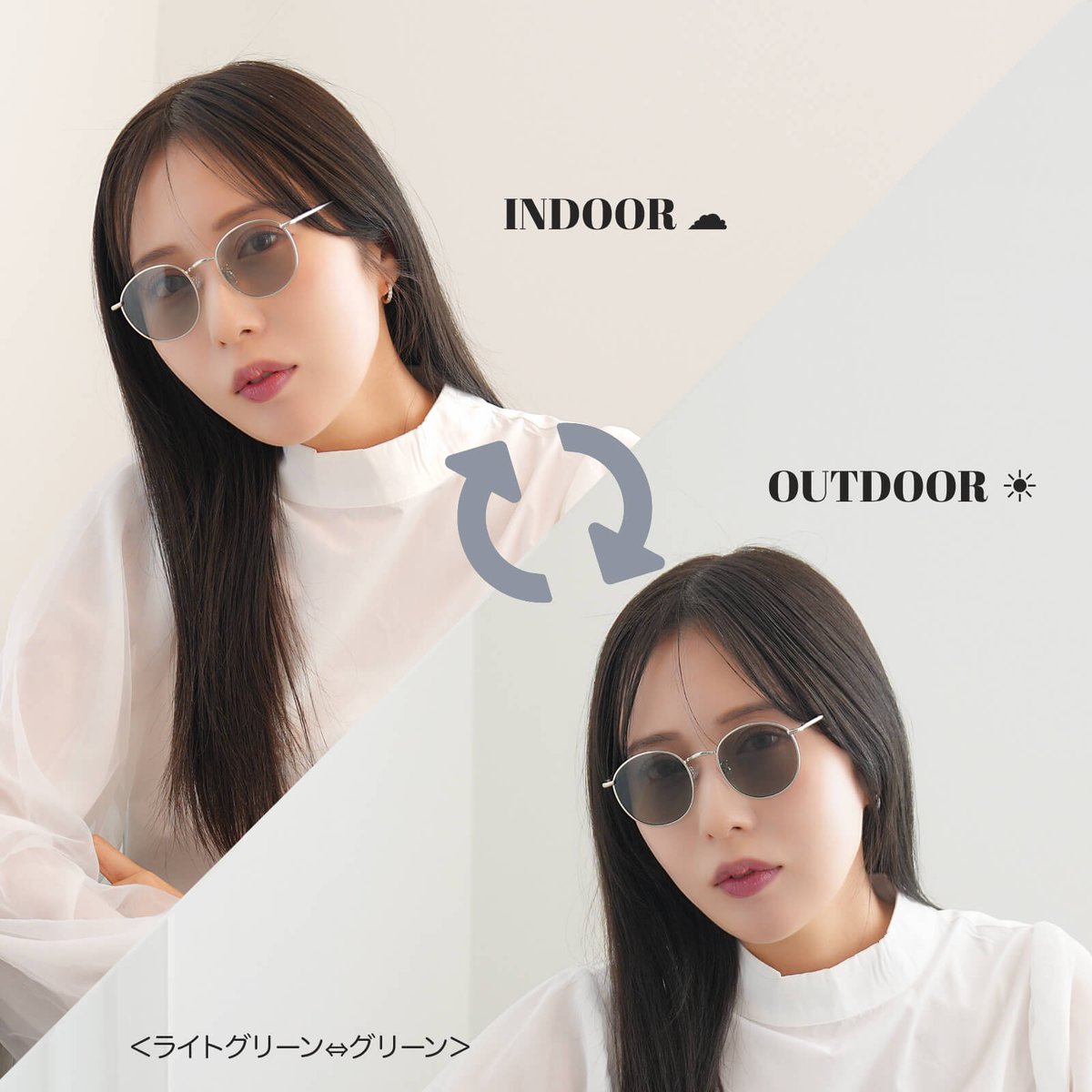 調光・偏光レンズ【5colors】ラウンドサングラス/UV99%cut 調光・偏光レンズ【5colors】ラウンドサングラス/UV99%cut