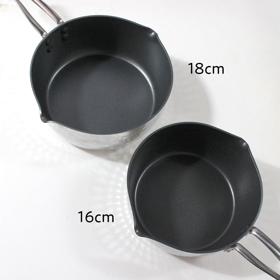 厚板 IH アルミテフロン雪平鍋 16cm/18cm TKG | だいどこ道具ツチキリ