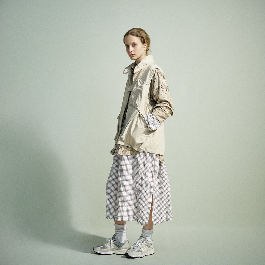 Flower Drawing Print Linen*Cotton Cloth / Bagg...