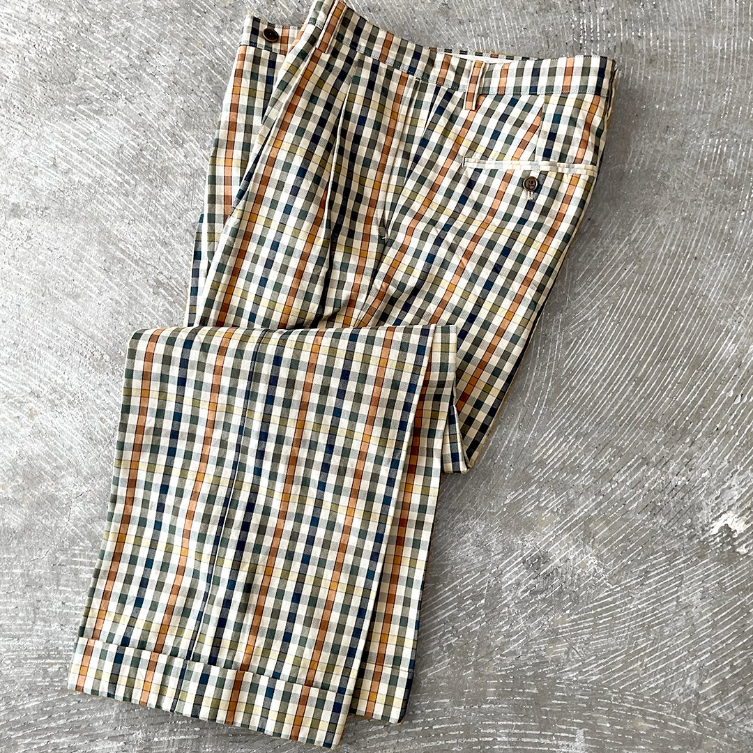 New Gun Club Plaid Cotton Twill Cloth / 2 In-pl...