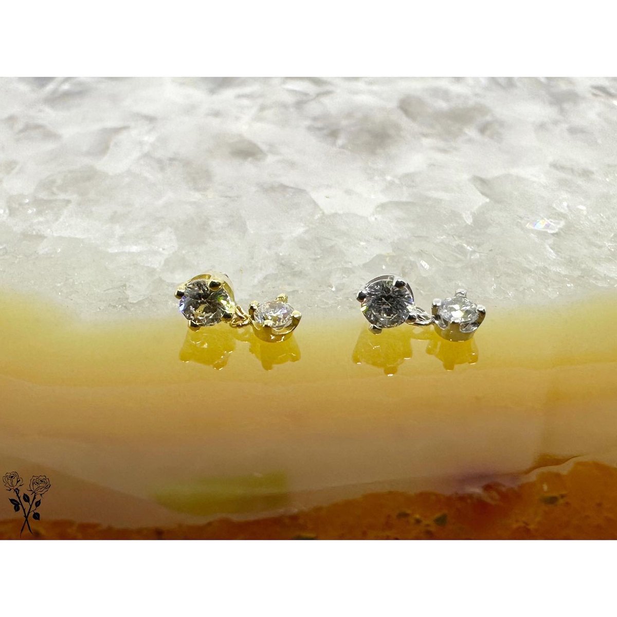 Duet-18K(YG)(WG)/CZ | GLASS BODY JEWELRY