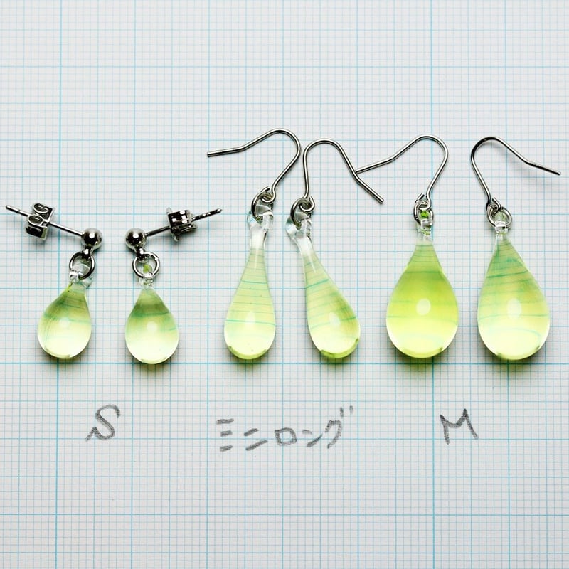 guridrops】しずくピアス/イヤリング(M)Lime Green | ぐり工房 guridrops】しずくピアス/イヤリング(M)Lime Green | ぐり工房