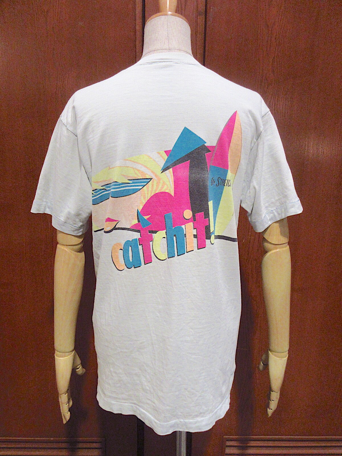 ビンテージ80's catchit!コットン両面ポケットTシャツ 230217r3-m-tsh...