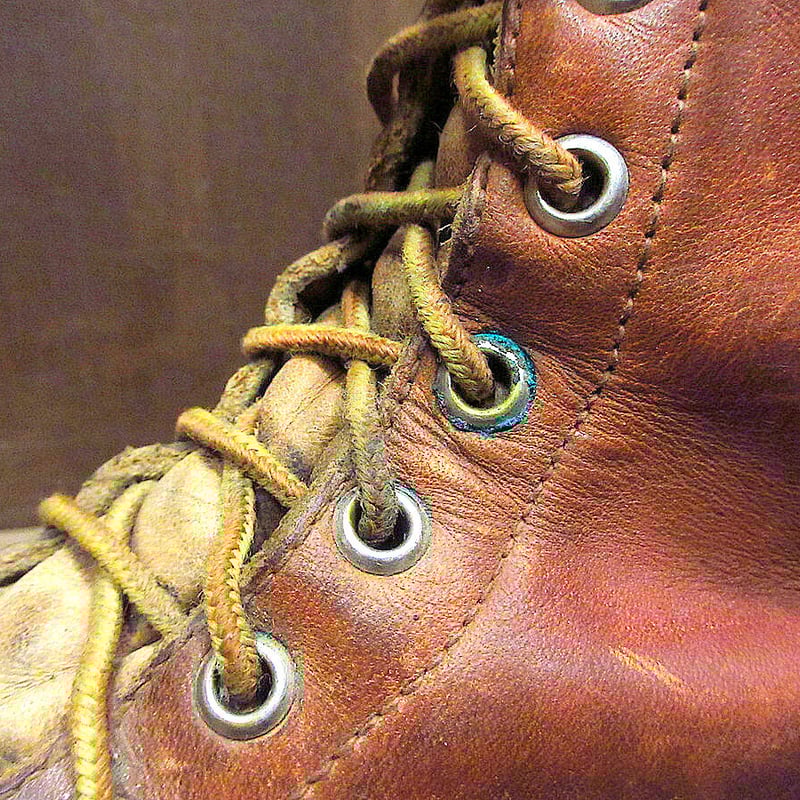 ビンテージ70's○モックトゥレザーワークブーツ茶size 7A ビンテージ70's○モックトゥレザーワークブーツ茶size 7A