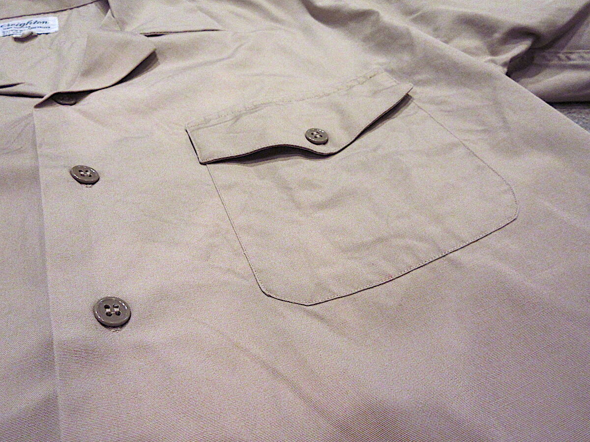 ビンテージ60's○Creighton半袖オープンカラーシャツベージュ ビンテージ60's○Creighton半袖オープンカラーシャツベージュ