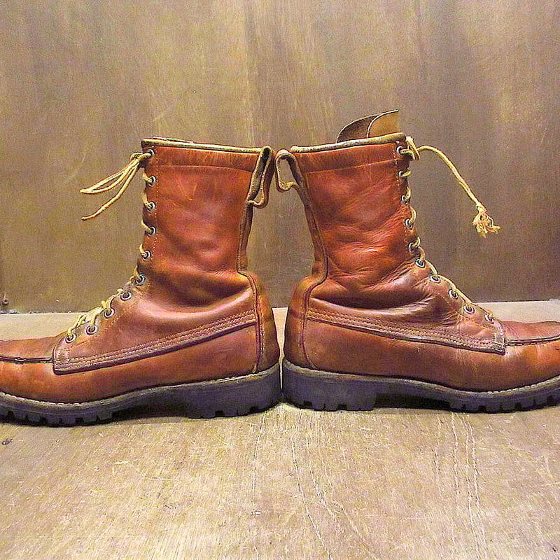 ビンテージ70's○モックトゥレザーワークブーツ茶size 7A ビンテージ70's○モックトゥレザーワークブーツ茶size 7A