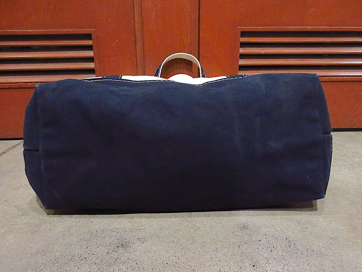 MADE IN U.S.A. LANDS'ENDキャンバストートバッグ白×紺○220418r1 MADE IN U.S.A. LANDS'ENDキャンバストートバッグ白×紺○220418r1