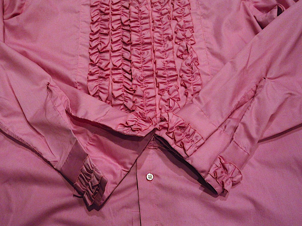 ビンテージ70's○after Sixフリルドレスシャツピンクsize 16 ビンテージ70's○after Sixフリルドレスシャツピンクsize 16