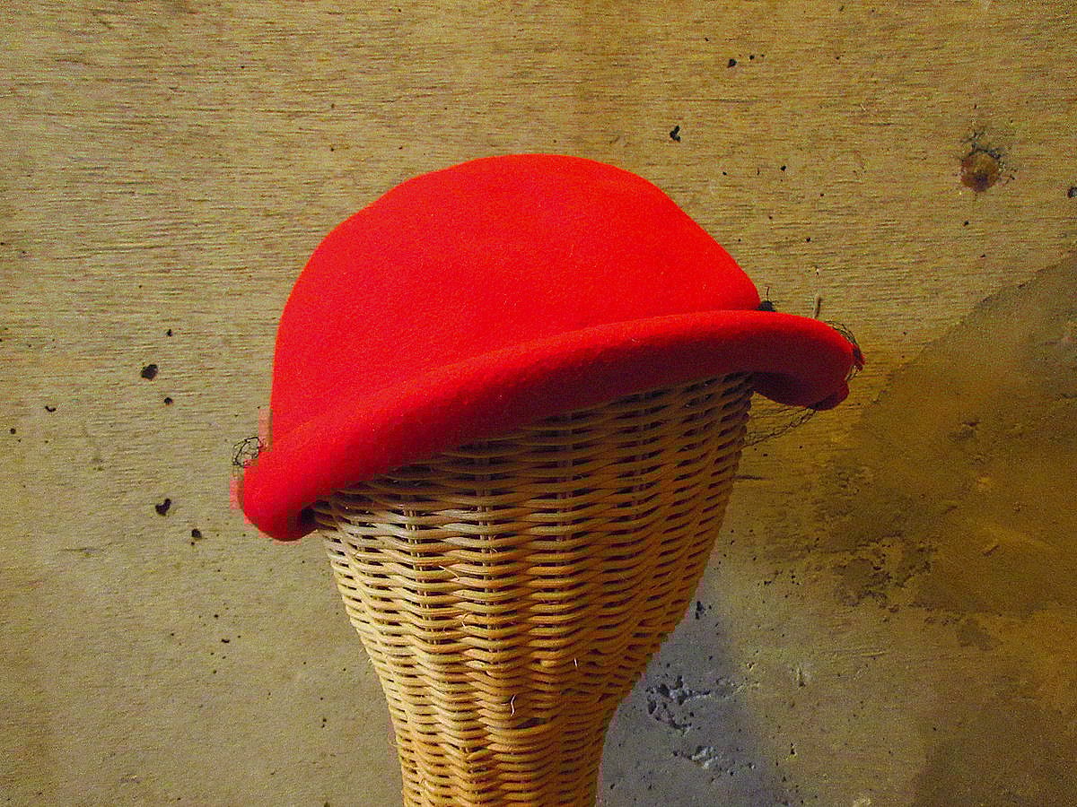 ビンテージ40’s50’s MERRIMAC HAT CORPヴェール付きフェルトヘッドドレス...