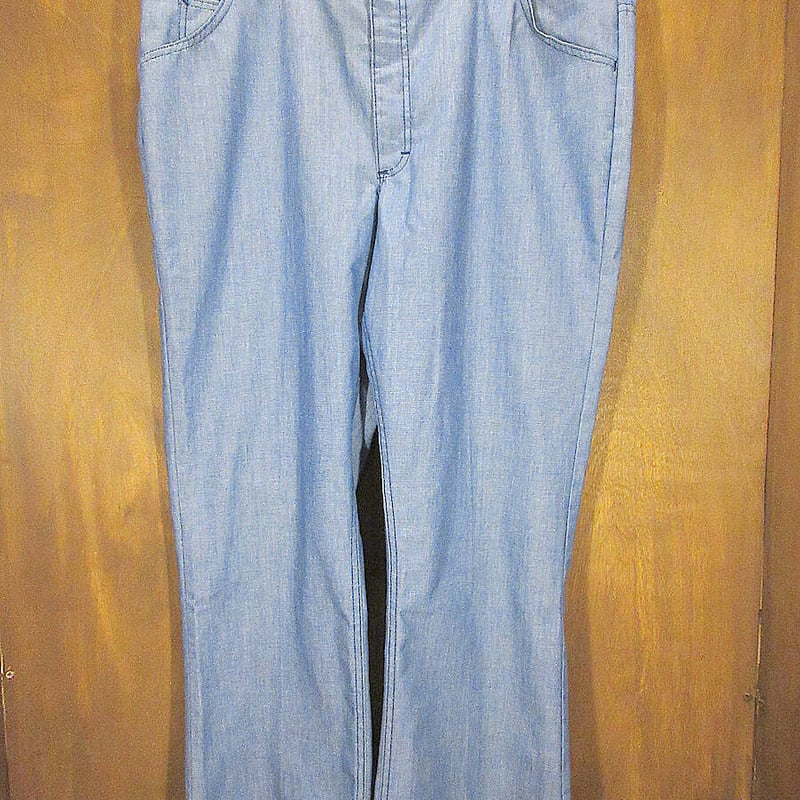 ビンテージ70's○Leeシャンブレーブーツカットパンツ実寸W104cm ビンテージ70's○Leeシャンブレーブーツカットパンツ実寸W104cm