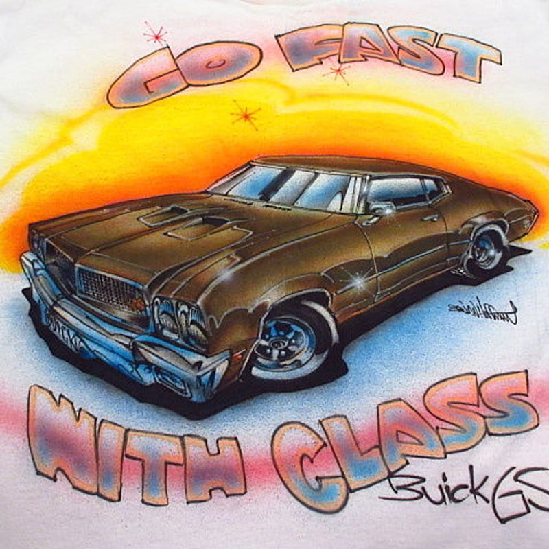 ビンテージ80's○DEADSTOCKエアブラシオールドカーTシャツ白XL ビンテージ80's○DEADSTOCKエアブラシオールドカーTシャツ白XL