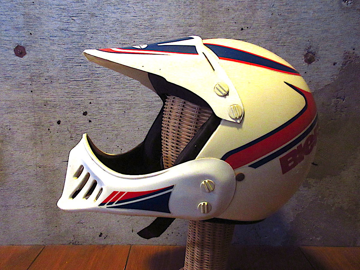 ビンテージ BIEFFE GR1000バイザー付きオフロードヘルメット白 260117j2-h...