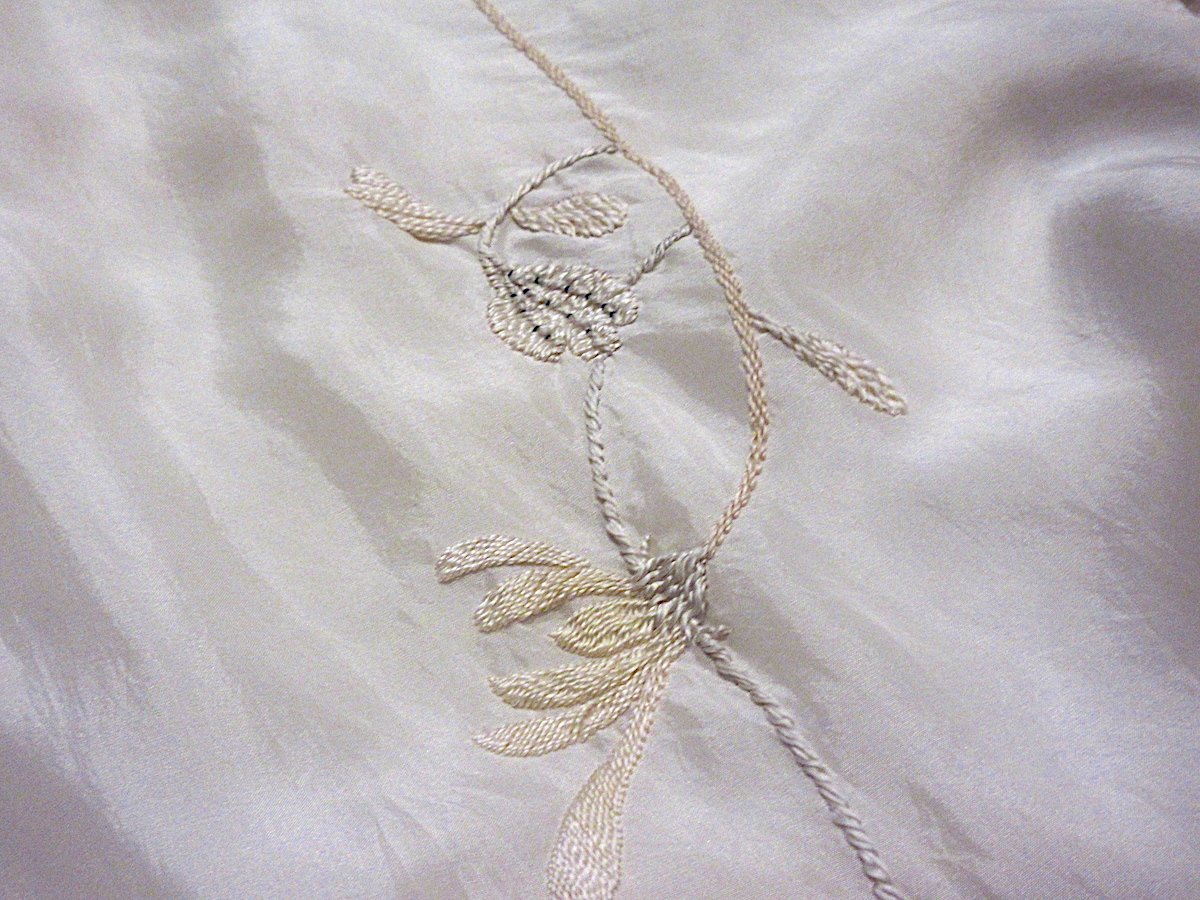 ビンテージ~40's○レディース花刺繍入りシルク着物ガウン ビンテージ~40's○レディース花刺繍入りシルク着物ガウン