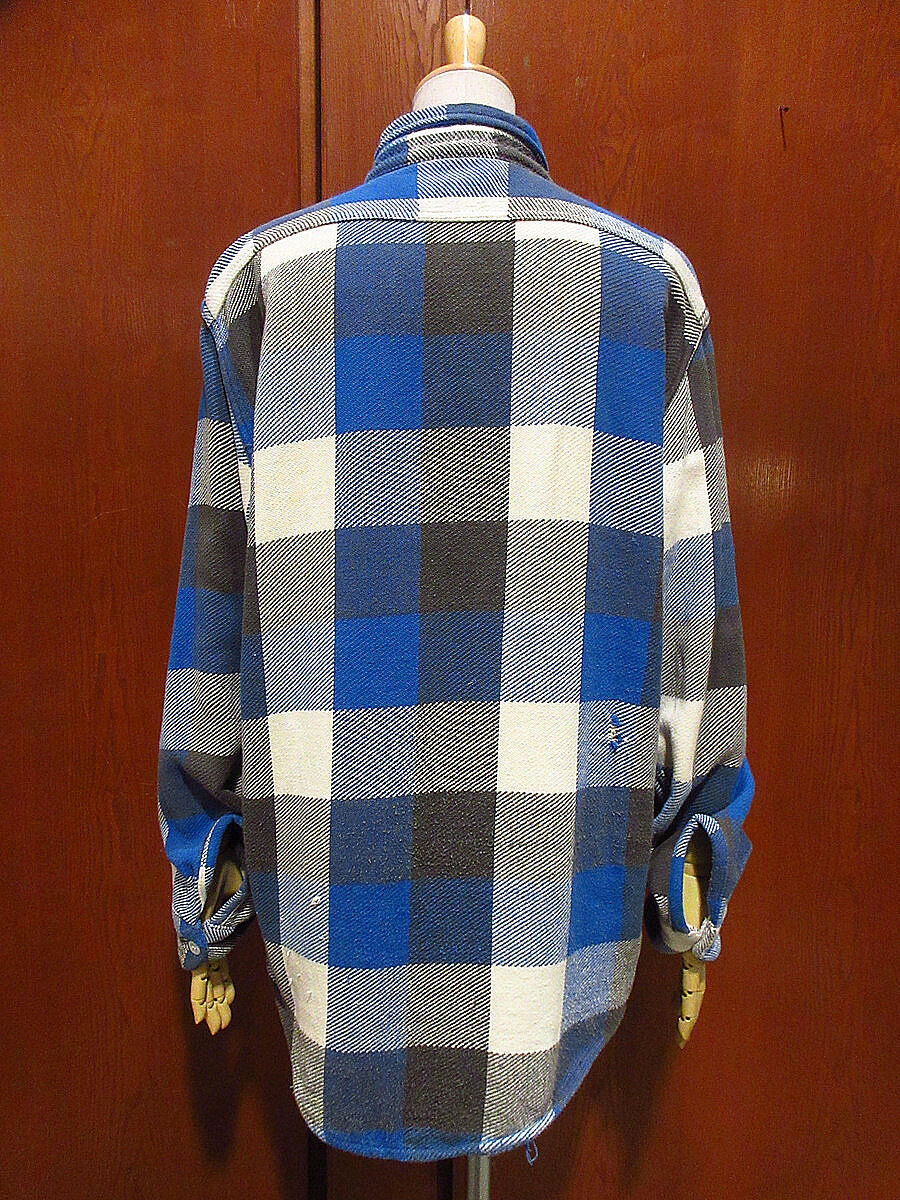 ビンテージ60's○WINTER Kingチェックヘビーネルシャツ青 ビンテージ60's○WINTER Kingチェックヘビーネルシャツ青