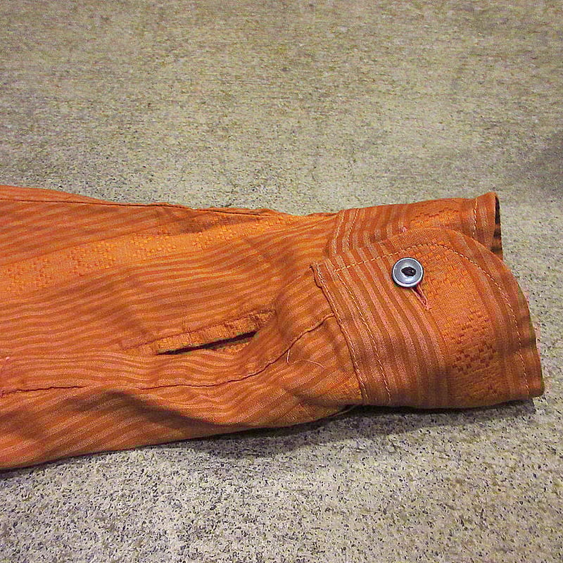 ビンテージ70's○Double Twoストライプ総柄長袖シャツsize 41-16 ビンテージ70's○Double Twoストライプ総柄長袖シャツsize 41-16