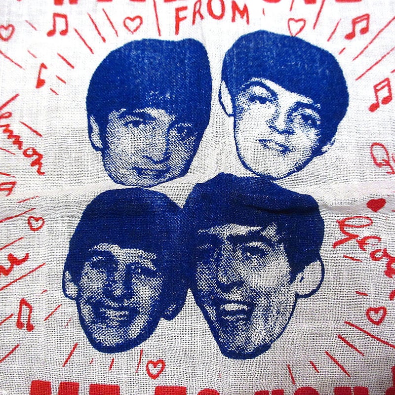 ビンテージ60's○THE BEATLESハンカチ○210411n8-bnd 1960sビート ビンテージ60's○THE BEATLESハンカチ○210411n8-bnd 1960sビート