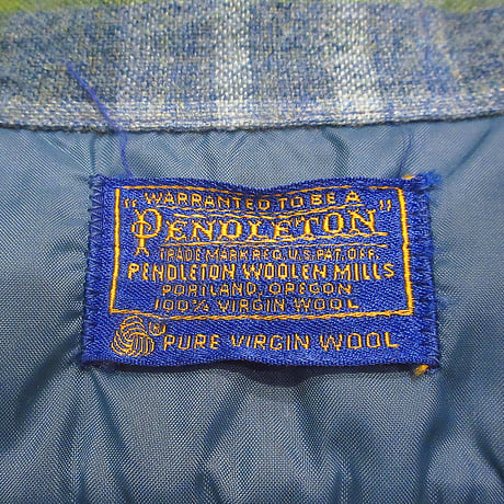 ビンテージ60's PENDLETONチェックウールループカラーシャツ 241225i6-m-...