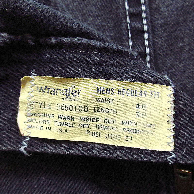 ビンテージ80's90's○Wrangler 96501CB黒実寸W90cm○241022k1 ビンテージ80's90's○Wrangler 96501CB黒実寸W90cm○241022k1