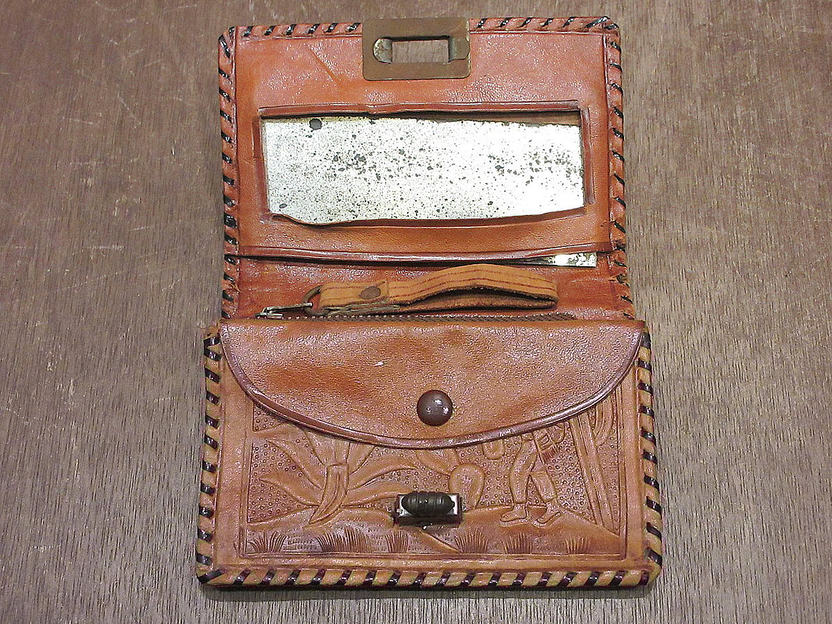 ビンテージ60's70's○MEXICO型押しレザー財布○241006i3-wlt ビンテージ60's70's○MEXICO型押しレザー財布○241006i3-wlt