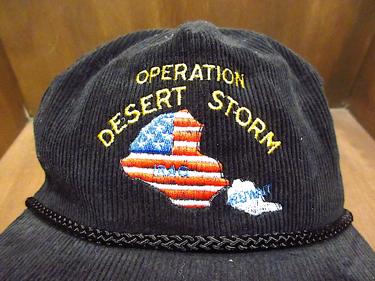 ビンテージ90's○DESERT STORMコーデュロイ6パネルキャップ黒 ビンテージ90's○DESERT STORMコーデュロイ6パネルキャップ黒