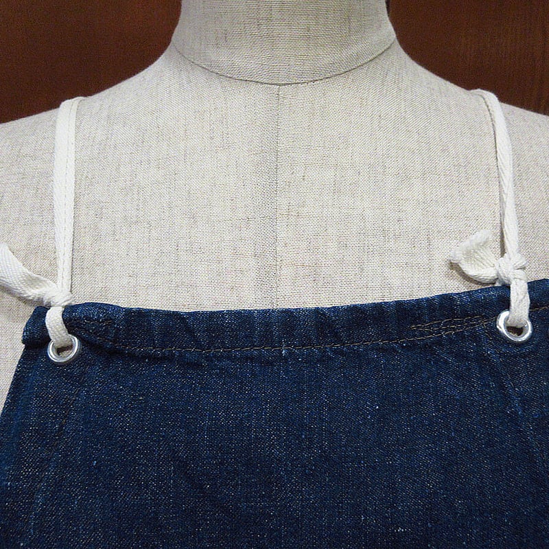 ビンテージ40's50's○耳付きデニムワークエプロン○230713i5-apr ビンテージ40's50's○耳付きデニムワークエプロン○230713i5-apr