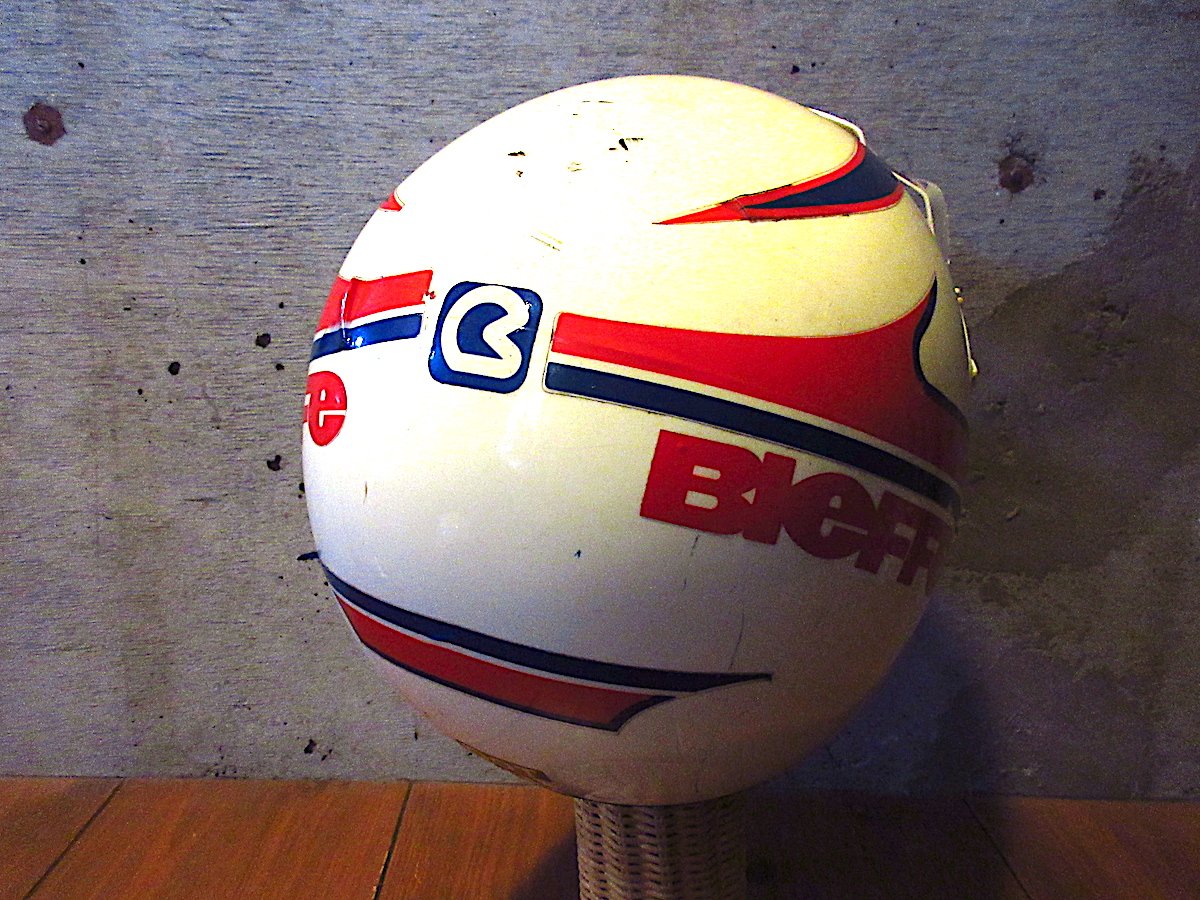 ビンテージ BIEFFE GR1000バイザー付きオフロードヘルメット白 260117j2-h...