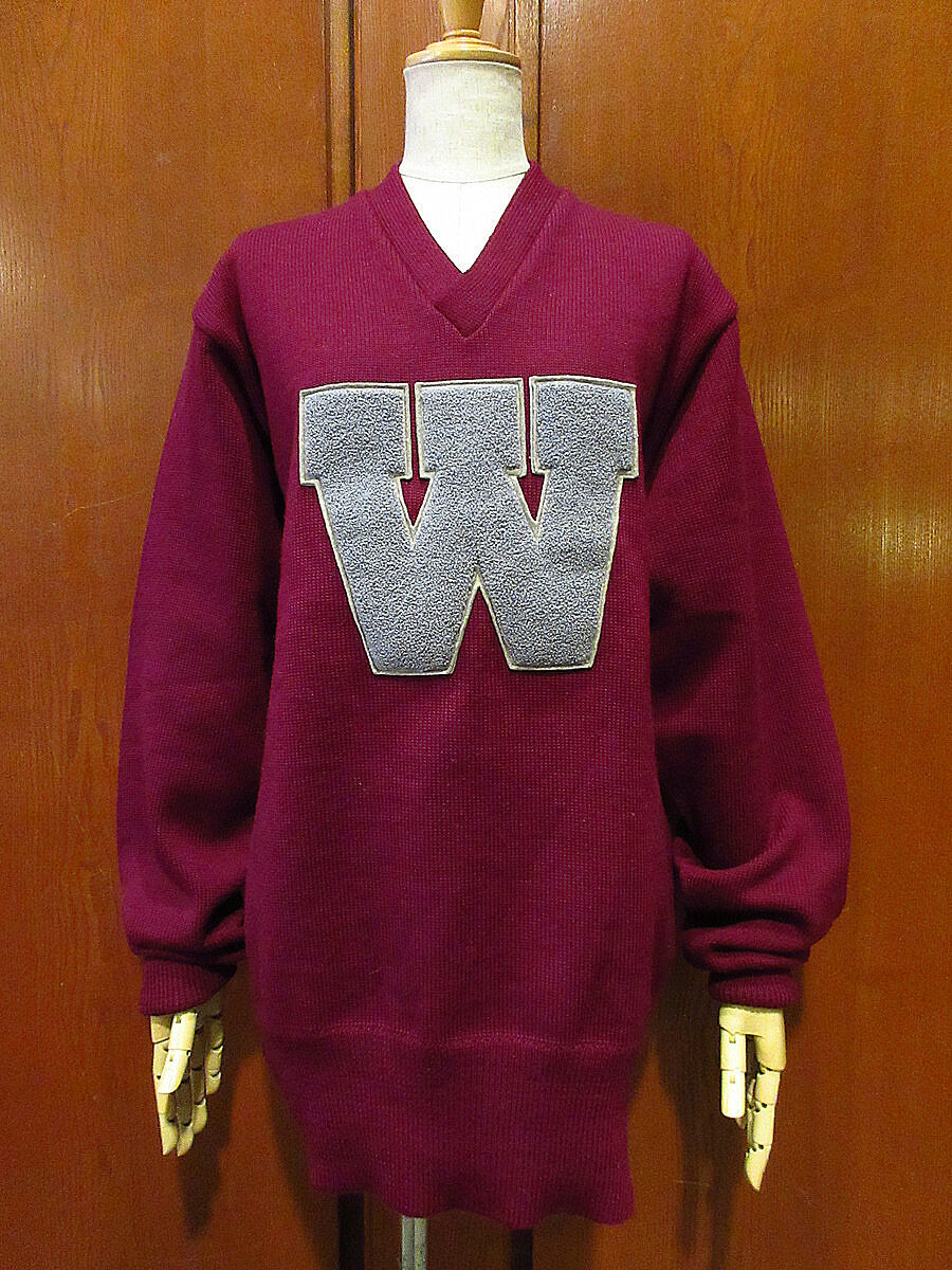 ビンテージ50's○LASLEY KNITTING CO. Vネックレタードセーター ビンテージ50's○LASLEY KNITTING CO. Vネックレタードセーター