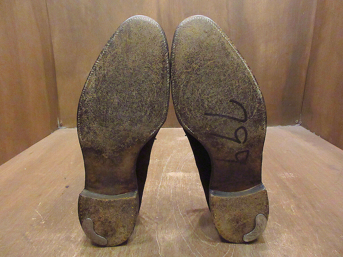 ビンテージ50's○FLORSHEIMキャップトゥスウェードシューズ黒 ビンテージ50's○FLORSHEIMキャップトゥスウェードシューズ黒