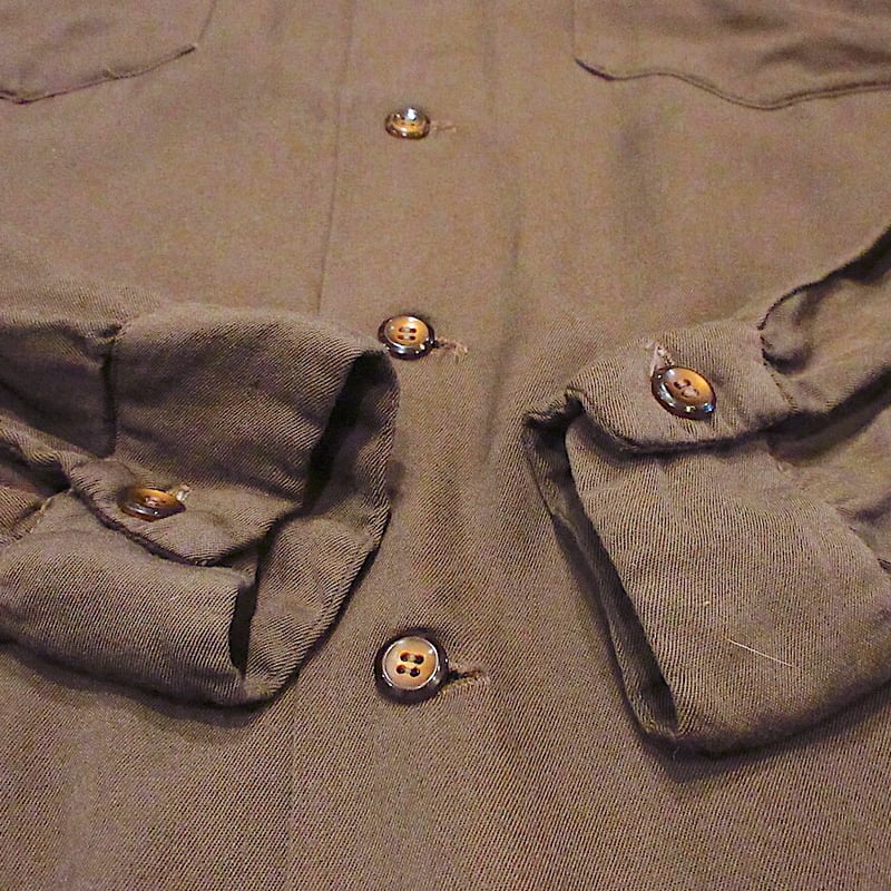 ビンテージ40's50's○Guymontレーヨンループカラーシャツ茶 ビンテージ40's50's○Guymontレーヨンループカラーシャツ茶