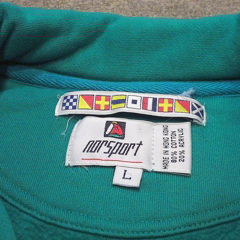 ビンテージ90's○norsport襟付きハーフジップ裏起毛ボーダー ビンテージ90's○norsport襟付きハーフジップ裏起毛ボーダー