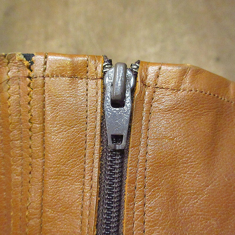 ビンテージ70's○レディースサイドジップロングブーツ茶size 6M ビンテージ70's○レディースサイドジップロングブーツ茶size 6M