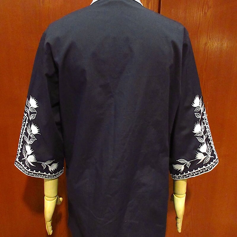 ビンテージ70's○Caro of HONOLULU刺繍入りオリエンタル七分袖 ビンテージ70's○Caro of HONOLULU刺繍入りオリエンタル七分袖