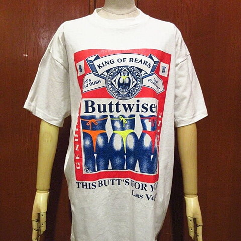 ビンテージ90's○DEADSTOCK ButtwiserパロディプリントTシャツ ビンテージ90's○DEADSTOCK ButtwiserパロディプリントTシャツ