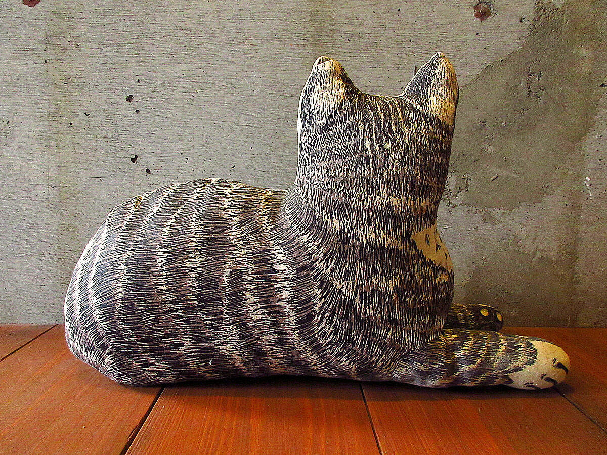 ビンテージ60’s70’s DUSTYN SCHEARプリントキャットクッション 230527...