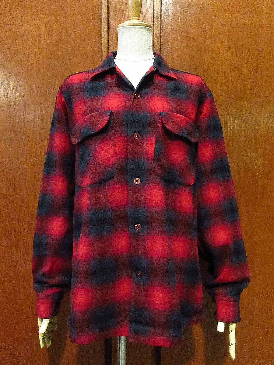 ビンテージ60's○PENDLETONシャドーチェックウールループカラー ビンテージ60's○PENDLETONシャドーチェックウールループカラー