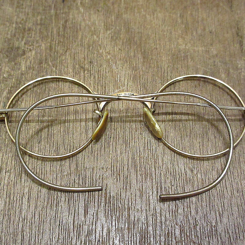ビンテージ30's○B&L 1/10 12KGFサイドマウント彫金ラウンド眼鏡 ビンテージ30's○B&L 1/10 12KGFサイドマウント彫金ラウンド眼鏡