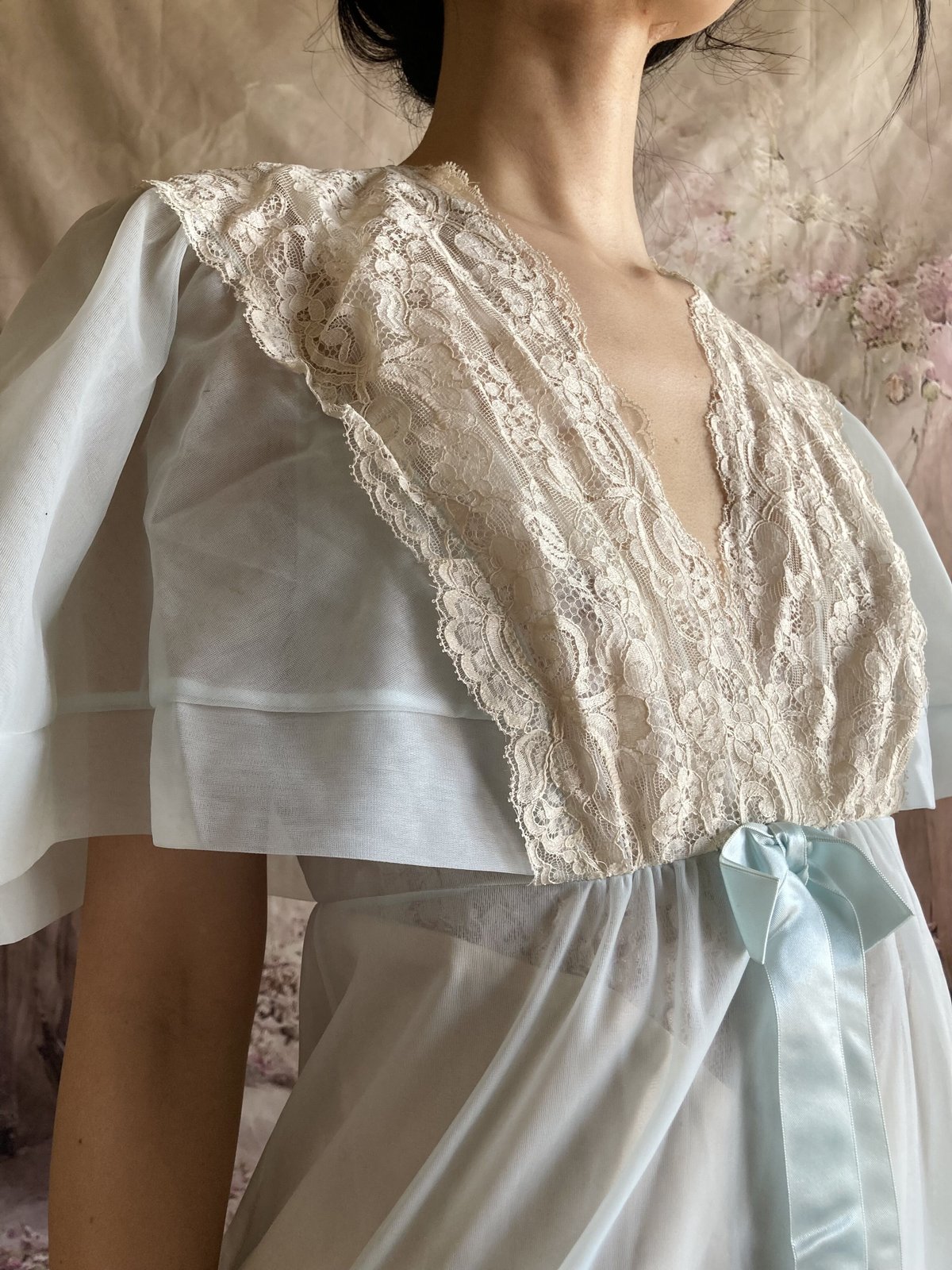 French Blue Night Robe | Rêverie Vintage