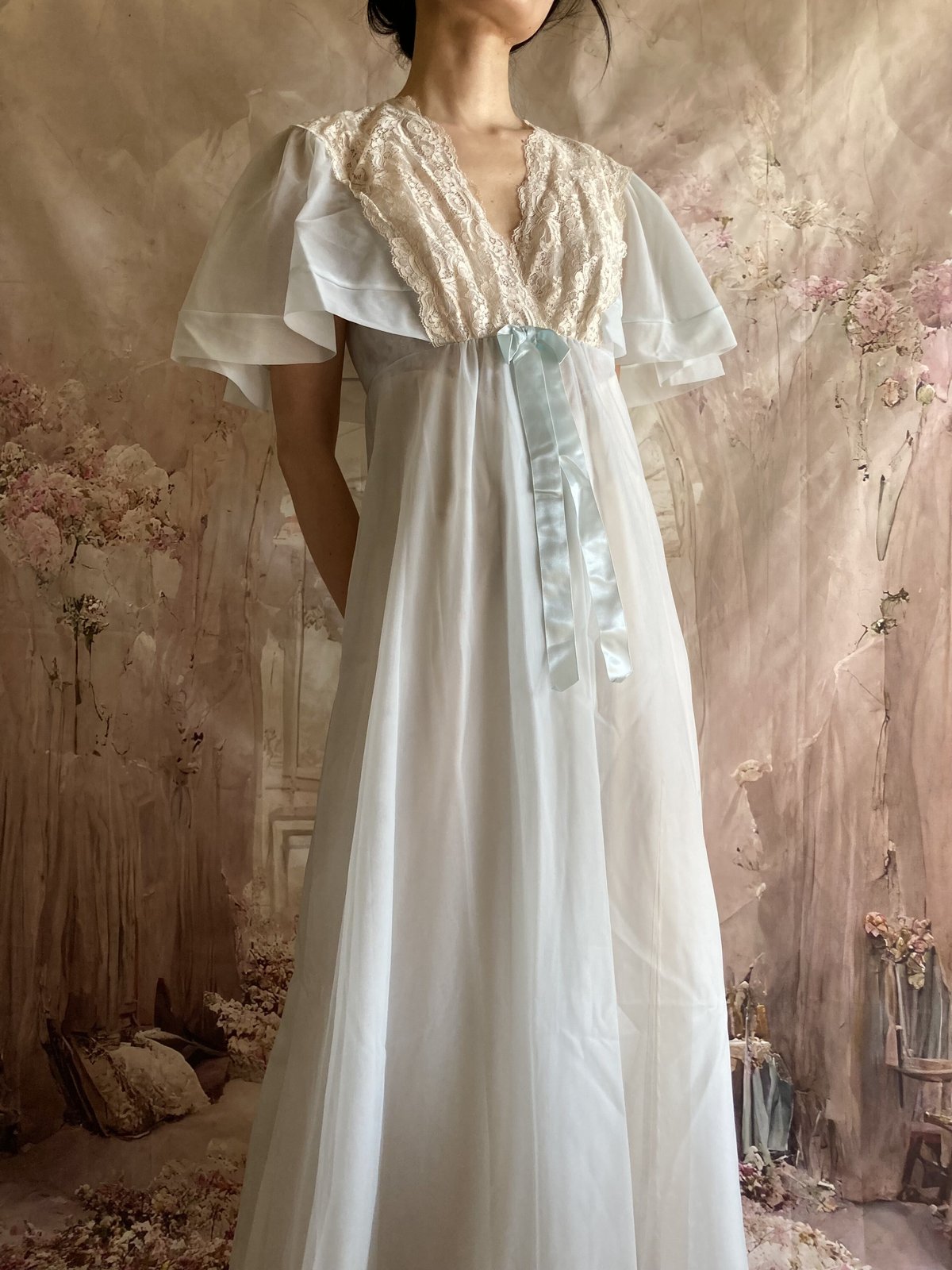 French Blue Night Robe | Rêverie Vintage