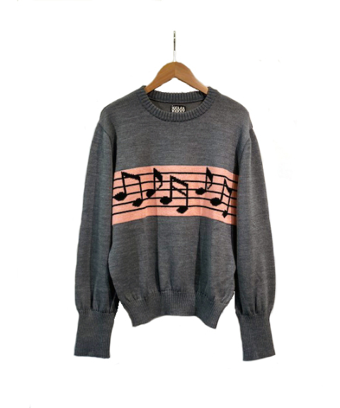 Musical Note (Men's) Wool Knit Sweater 2024【SVY...