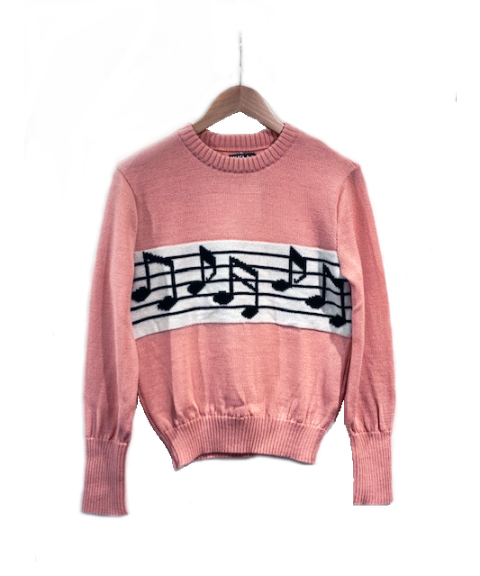 Musical Note (Ladies) Wool Knit Sweater 2024【SV...