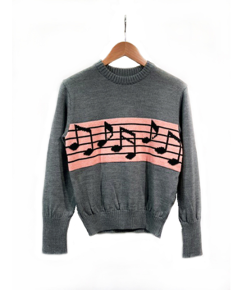 Musical Note (Ladies) Wool Knit Sweater 2024【SV...