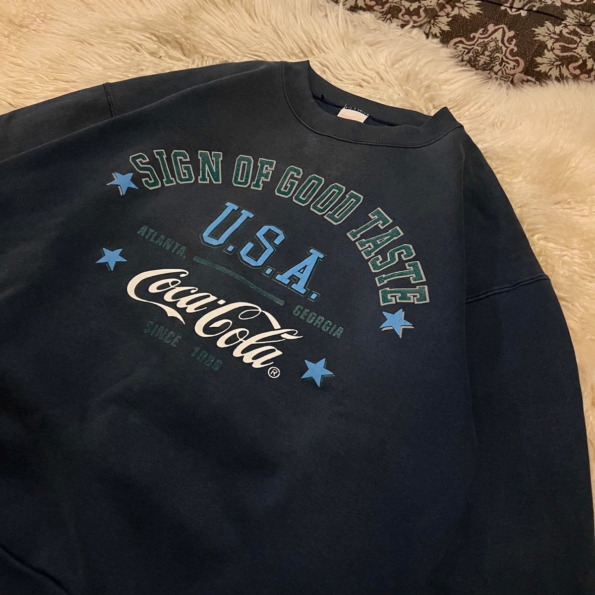 90s “Coca Cola” print sweat 】 | Skeleton Lamp