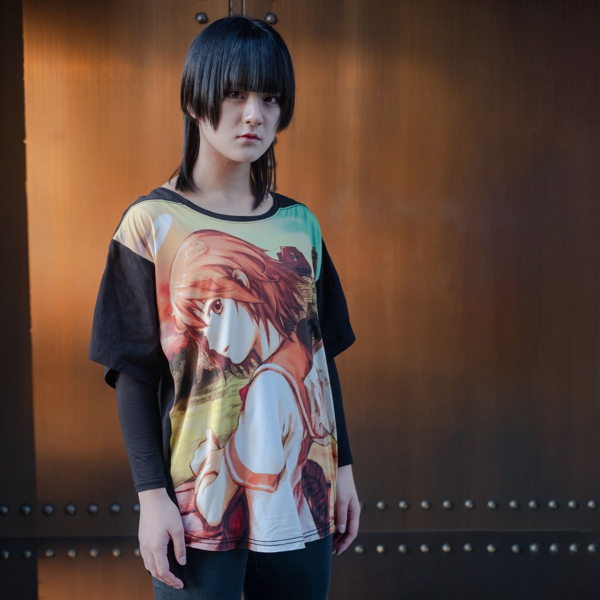 灰羽連盟 × messa stormessa store】ラッカビッグTシャツ-BLACK- 灰羽連盟 × messa stormessa store】ラッカビッグTシャツ-BLACK-