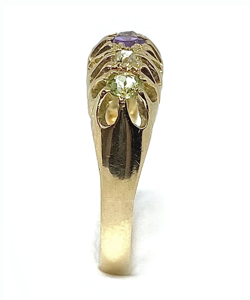 Amethyst Peridot Diamond - Suffregettes ring | Amethyst Peridot Diamond - Suffregettes ring |