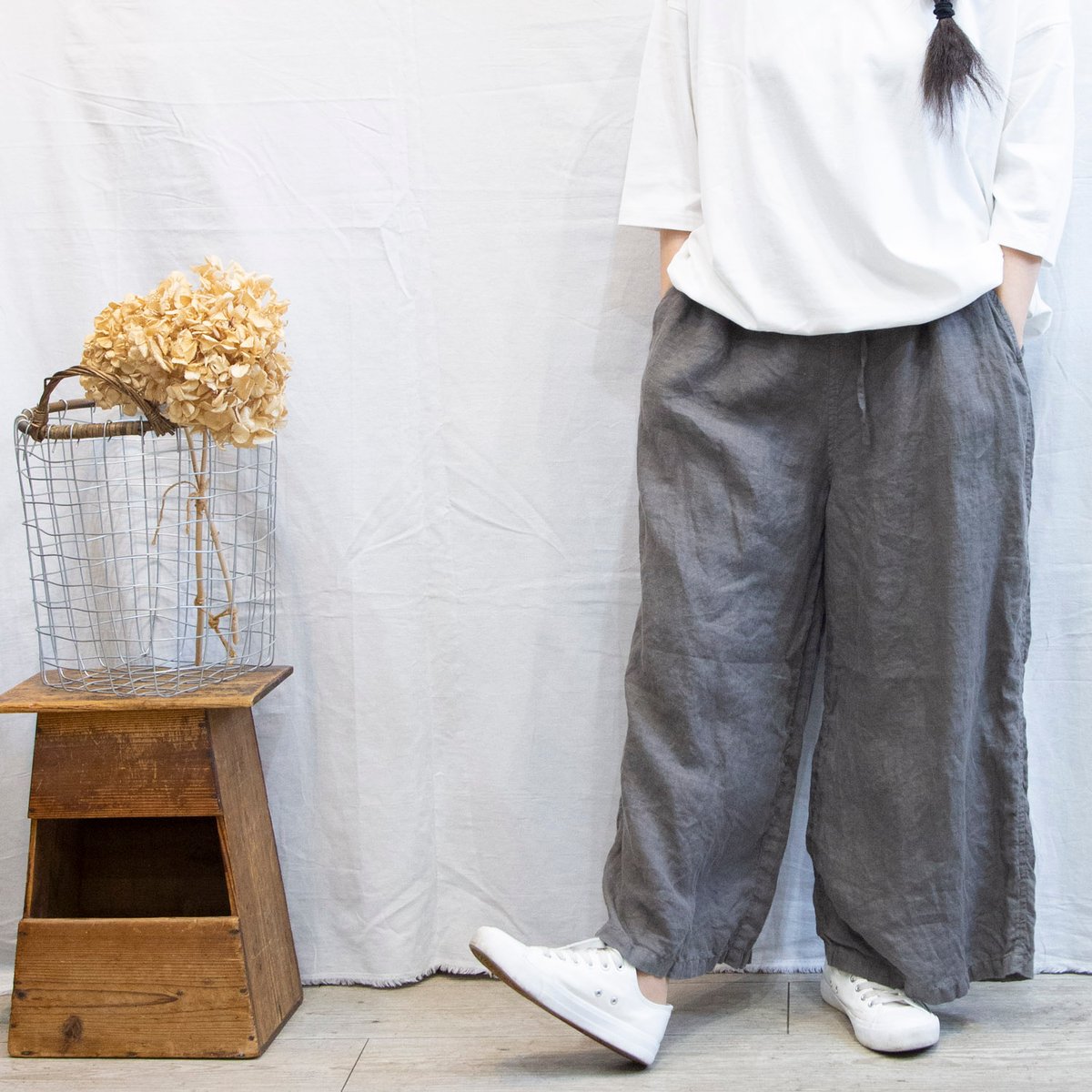HTS (エイチティーエス) NHT1713L LINEN PLAIN OVERDYE EAS...