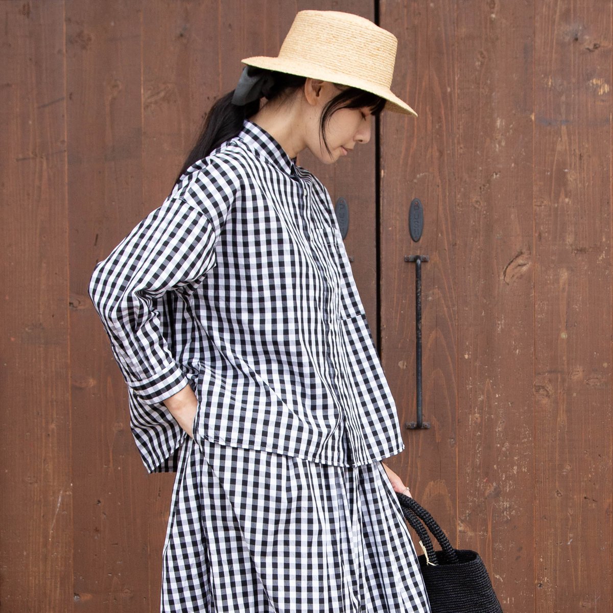 ichi（イチ）250105 ブロードギンガム ストライプ シャツ | casual coll...