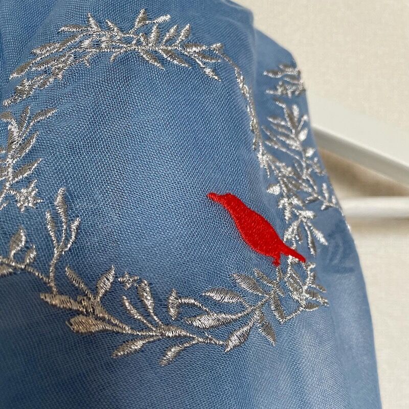 刺繍鳥ストール(レッド) | トリカゴ 刺繍鳥ストール(レッド) | トリカゴ