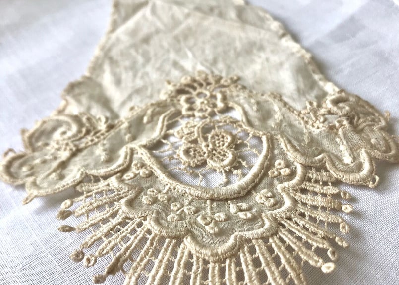 ○アンティーク○タイ○レース刺繍○クリームベージュ | Vintage ○アンティーク○タイ○レース刺繍○クリームベージュ | Vintage