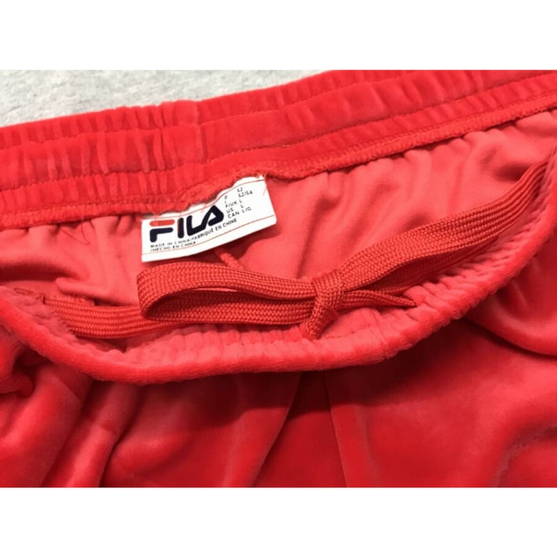 アメリカ限定 FILA フィラ Velour ベロア 上下 セットアップ 赤 アメリカ限定 FILA フィラ Velour ベロア 上下 セットアップ 赤
